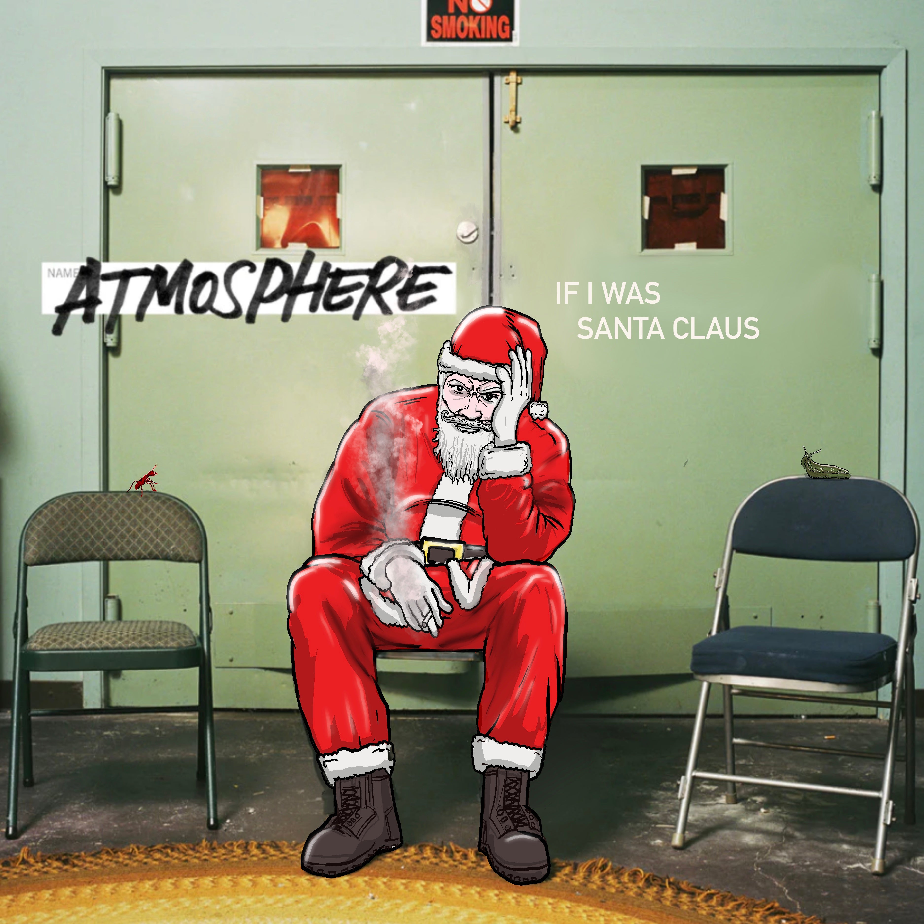 Santa Claus x atmosphere album cover mashup poster – Candabis