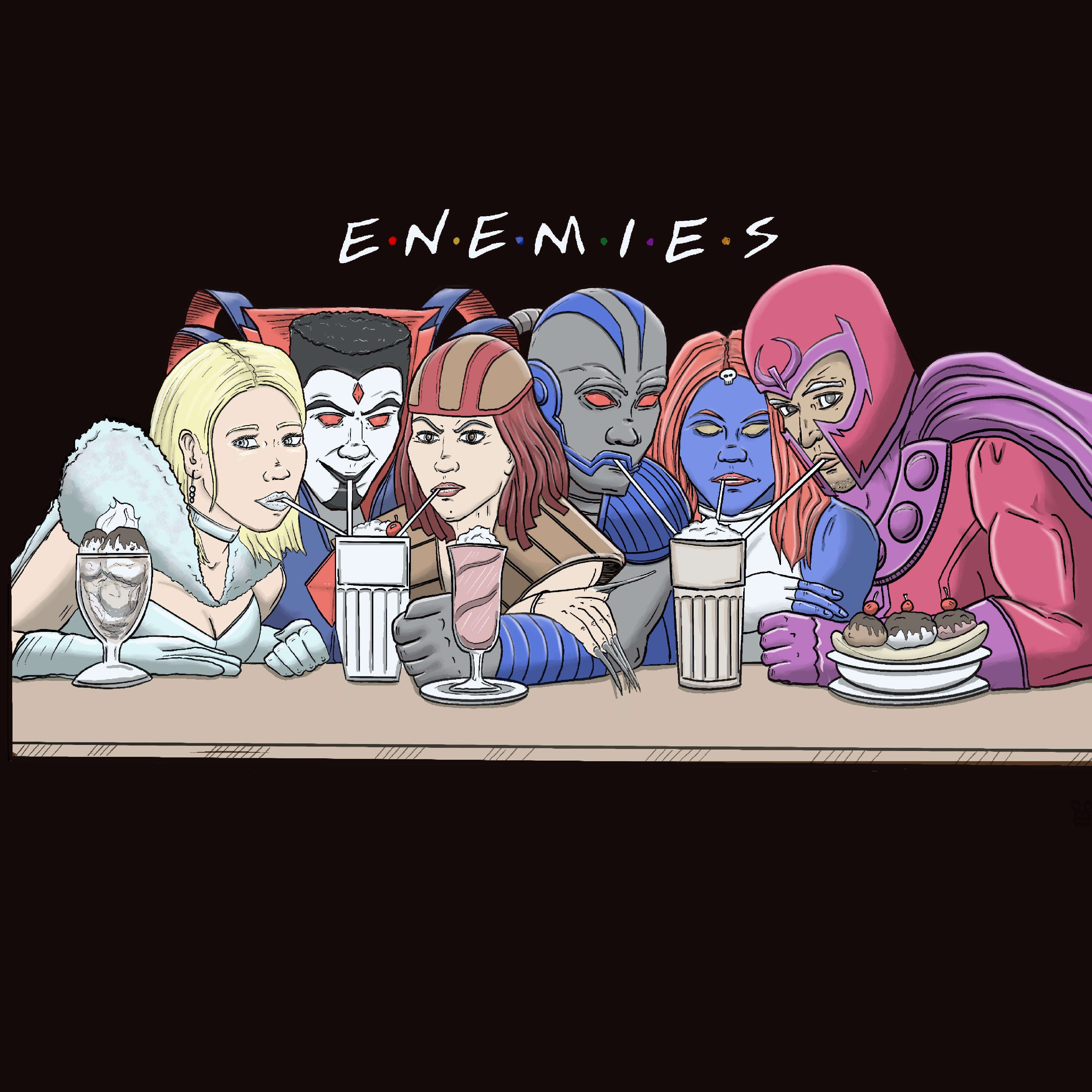 Xmen enemies x Friends poster mashup – Candabis