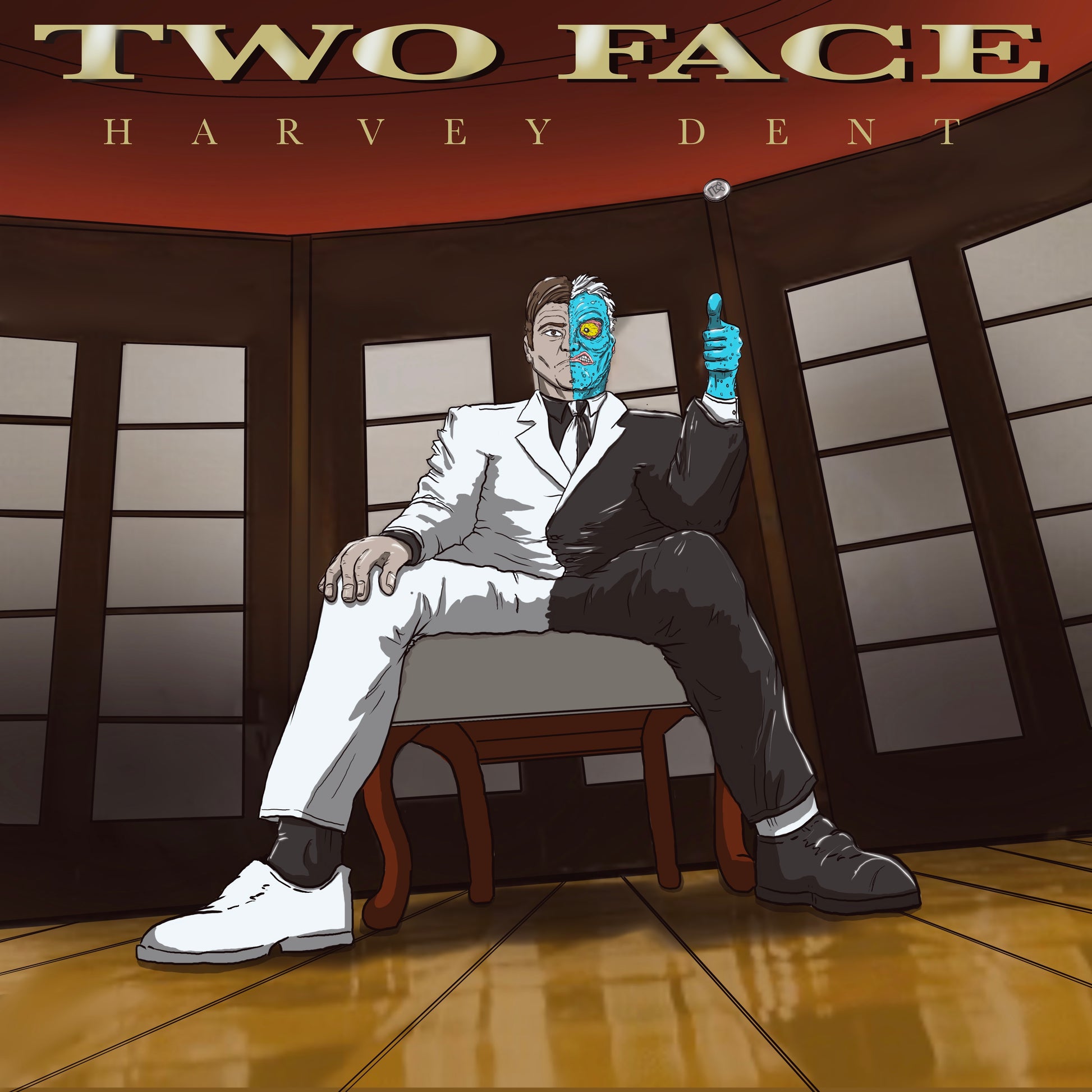 Two-face x Scarface album cover mashup poster – Candabis